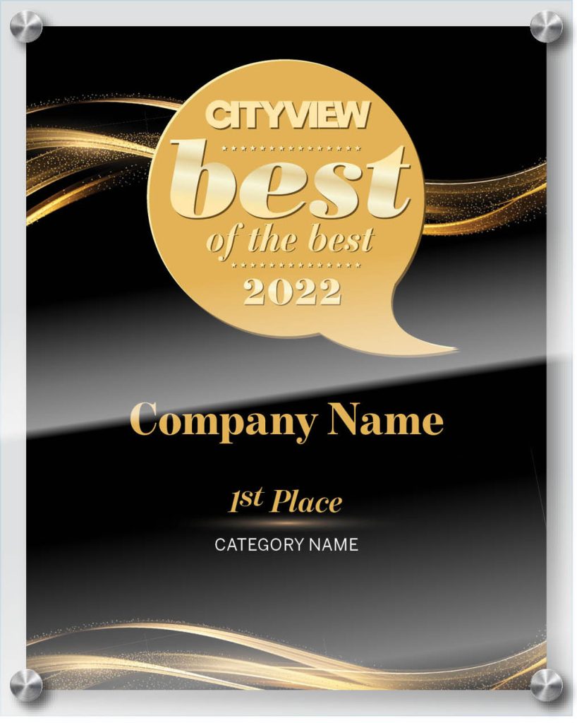 Best of the Best Plaque – Cityview